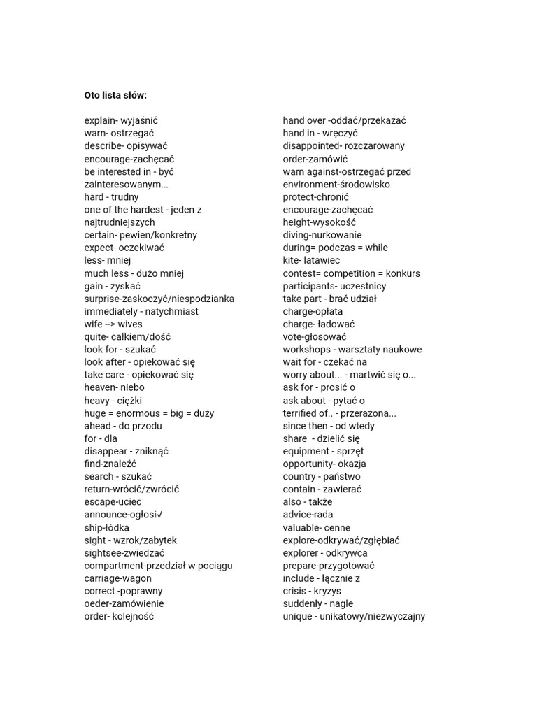 Lista Słów | PDF