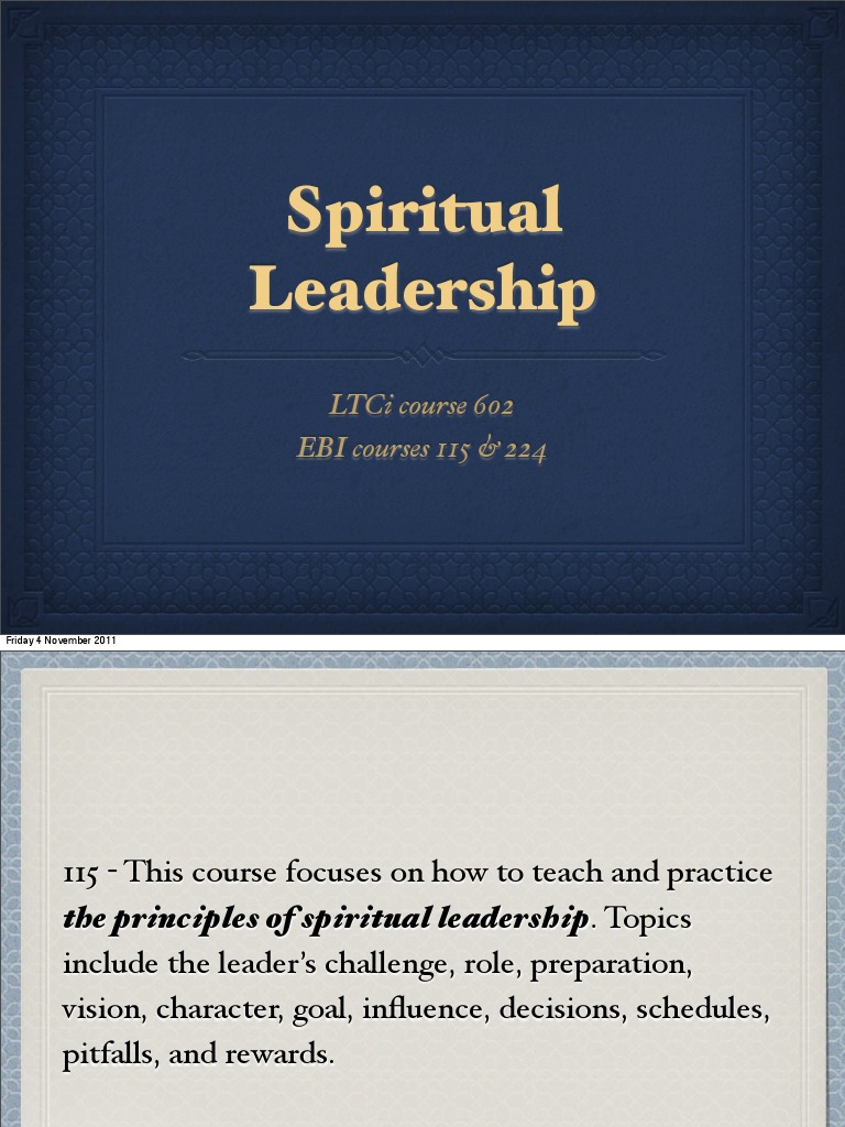 Spiritual Leadership: Ltci Course 602 Ebi Courses 115 & 224 | PDF | Jesus | Baptism