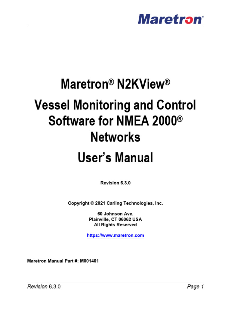 N2KView User Manual 6.3.0 | PDF | Electric Power Transmission | Telemetry