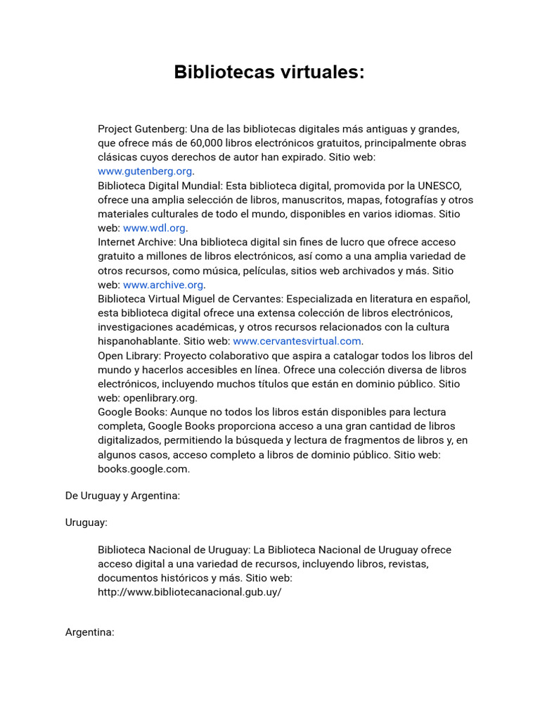 Guía de Bibliotecas Digitales Globales | PDF | Libreria digital | Bibliotecas