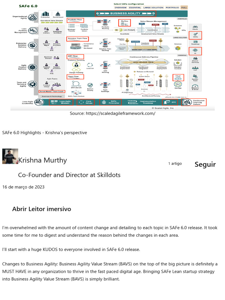 SAFe 6.0 Highlights - Krishna's Perspective | PDF | Computing | Information Technology