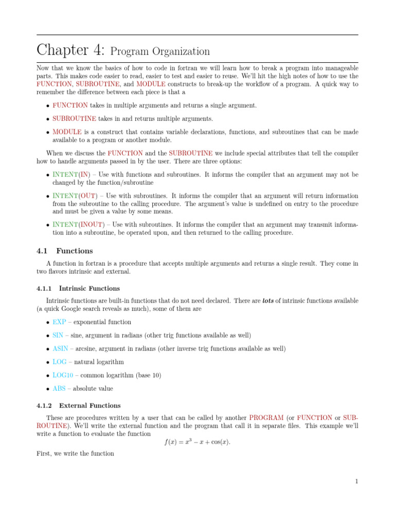 Chap4 Fortran Language Download Free Pdf Parameter Computer Programming Computing