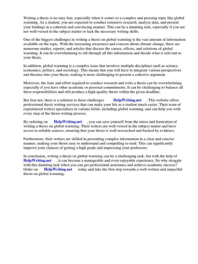 Term Paper Introduction About Global Warming | PDF | Climate Change ...
