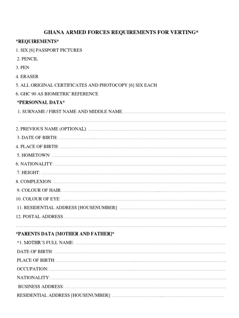 Army Vetting Docunents-1 | Download Free PDF | Access Control ...