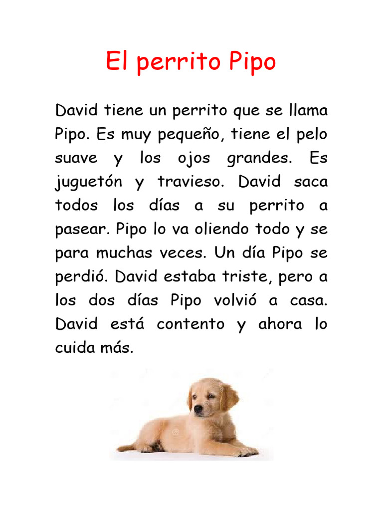 El cuento de Pipo el perrito | PDF