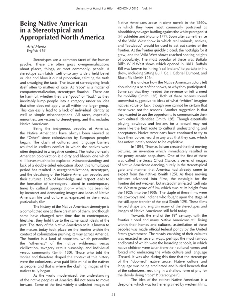 Being Native Americanina Stereotypicaland Appropriated North America ...