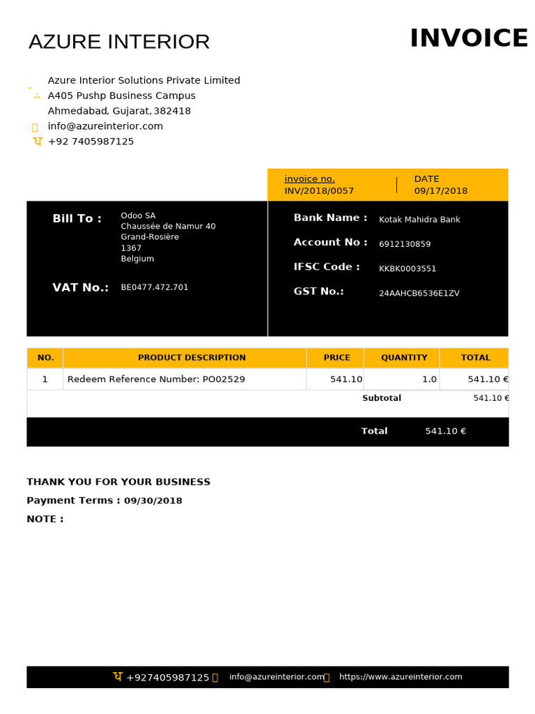 In Invoice Yourcompany Demo | PDF