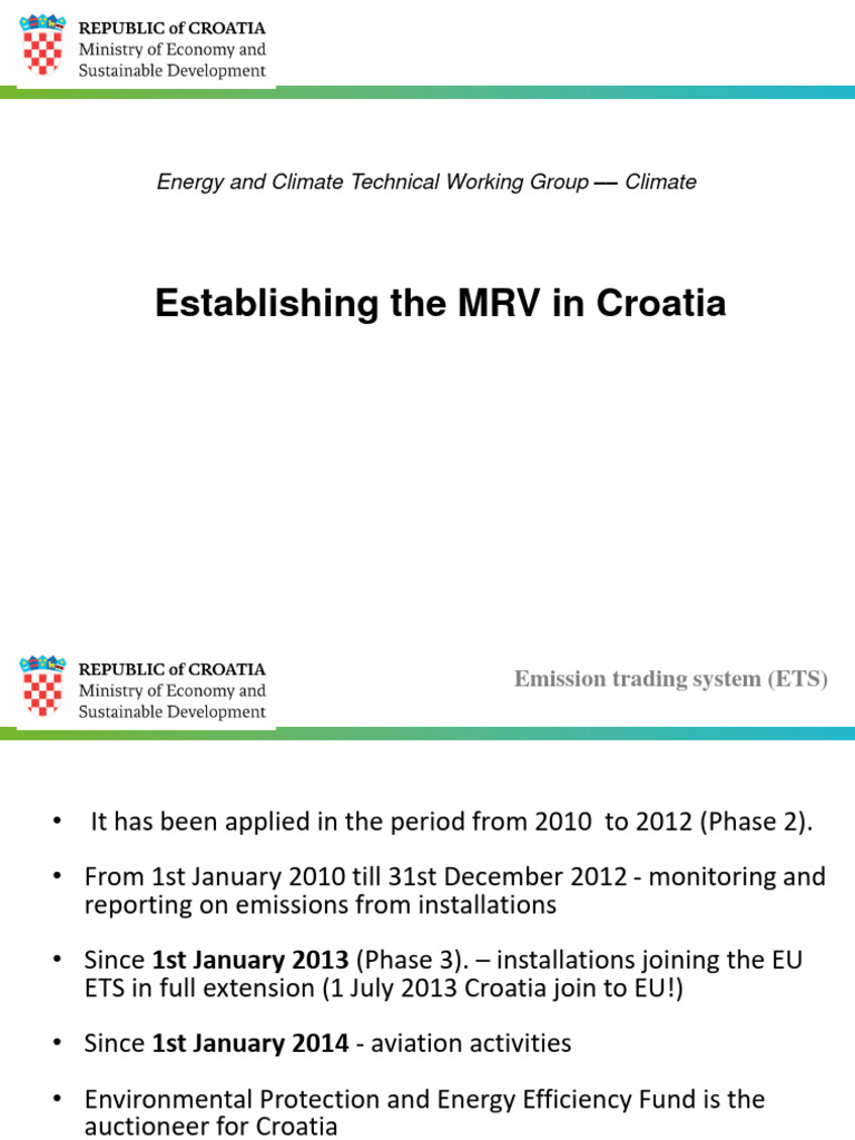 Establishing The MRV in Croatia | PDF | European Union | Climate Change