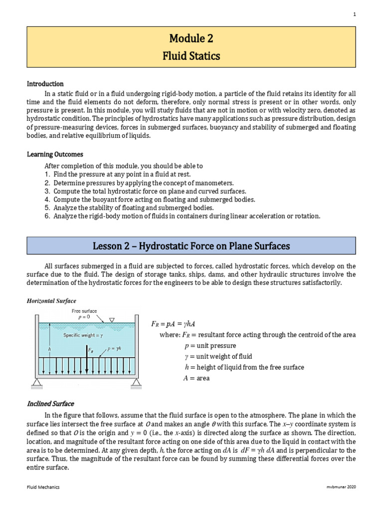 Module Ba | PDF | Buoyancy | Pressure