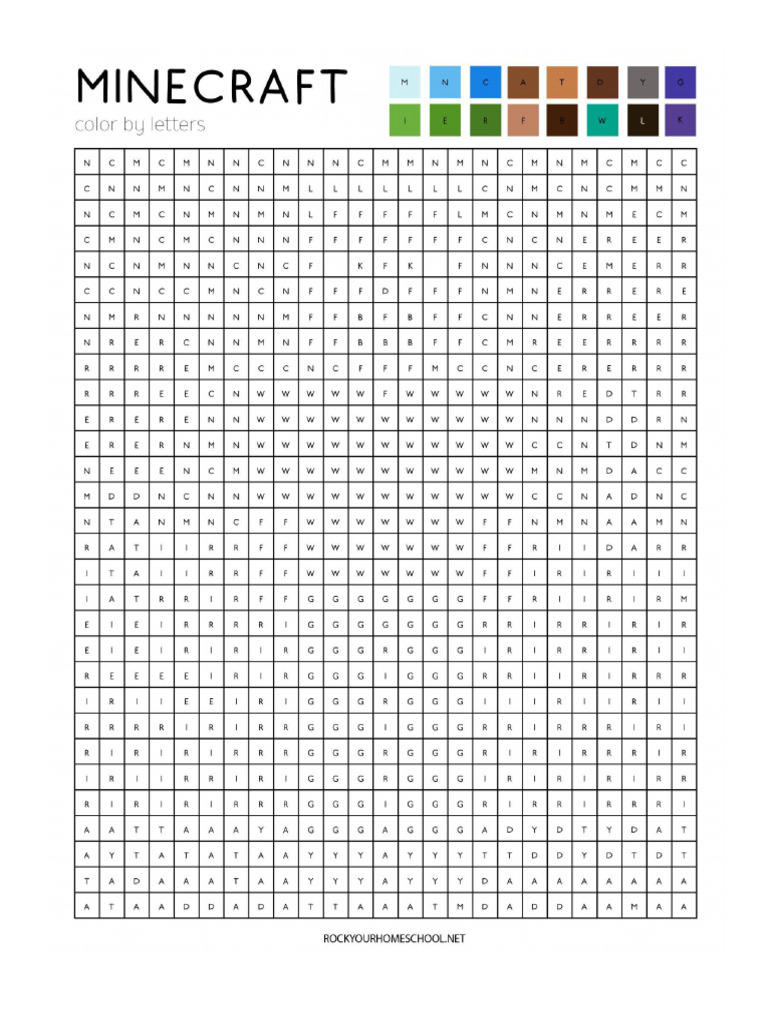 Minecraft Pixel Color by Number | PDF