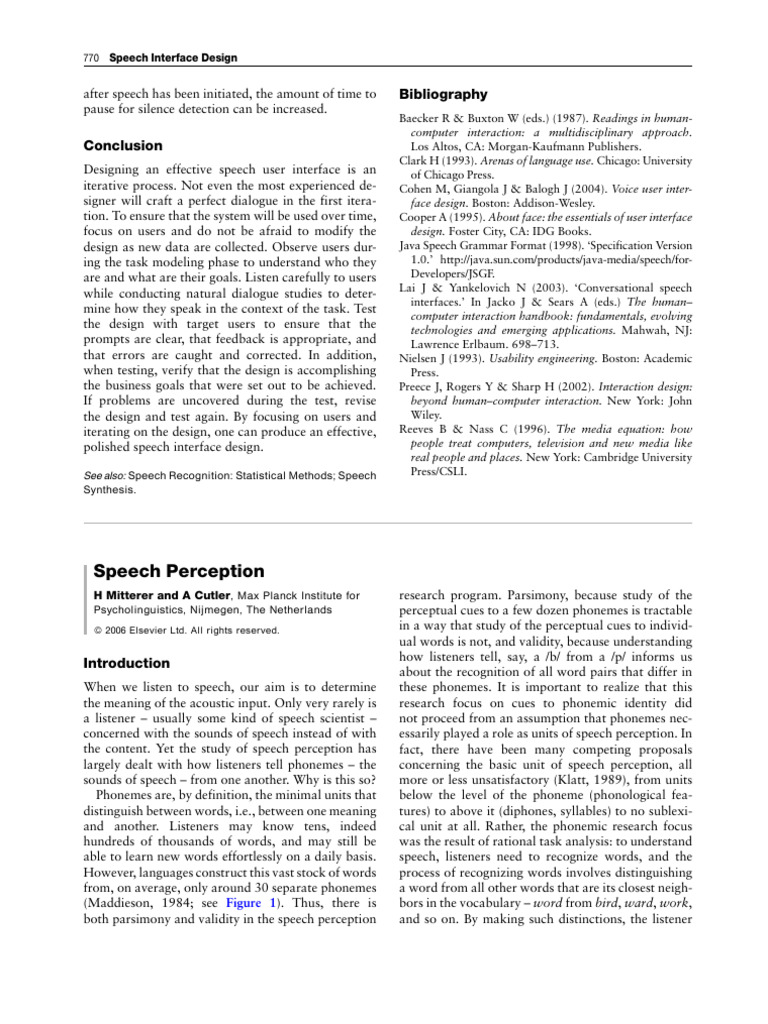 Speech Perception Notes | Download Free PDF | Vowel | Perception