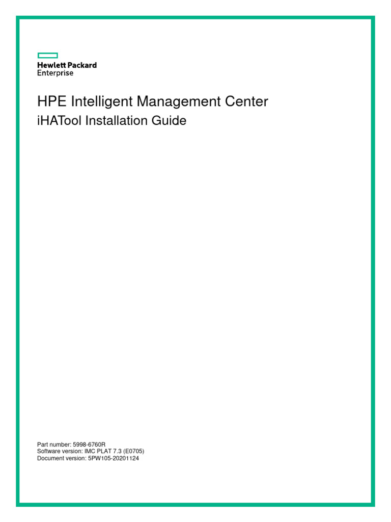 HPE IMC iHATool Installation Guide 2024 | PDF | Microsoft Sql Server | Databases