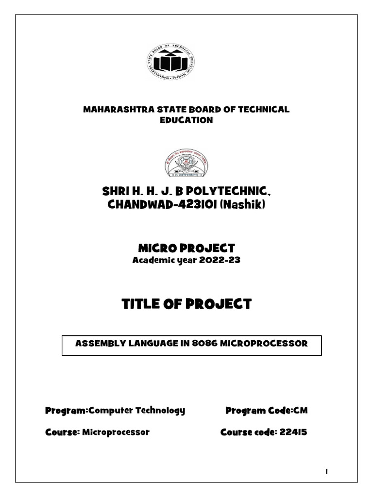 Mic Project | PDF | Assembly Language | Programming