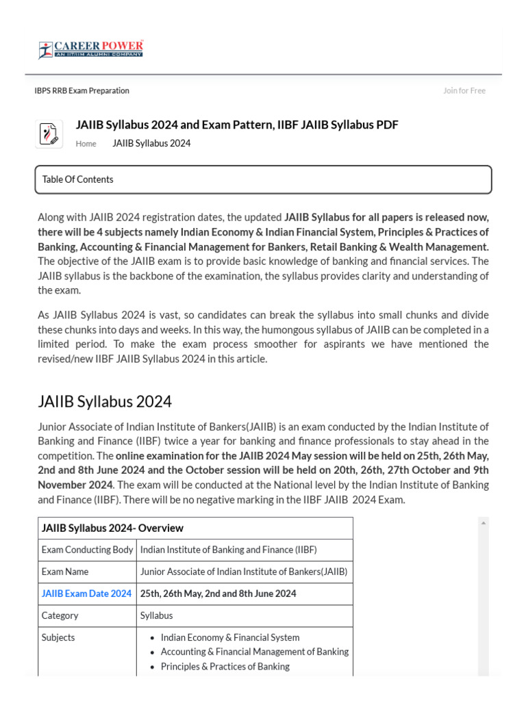 JAIIB Syllabus 2024 and Exam Pattern, IIBF JAIIB Syllabus PDF | PDF ... JAIIB Syllabus 2024 and Exam Pattern, IIBF JAIIB Syllabus PDF | PDF ...