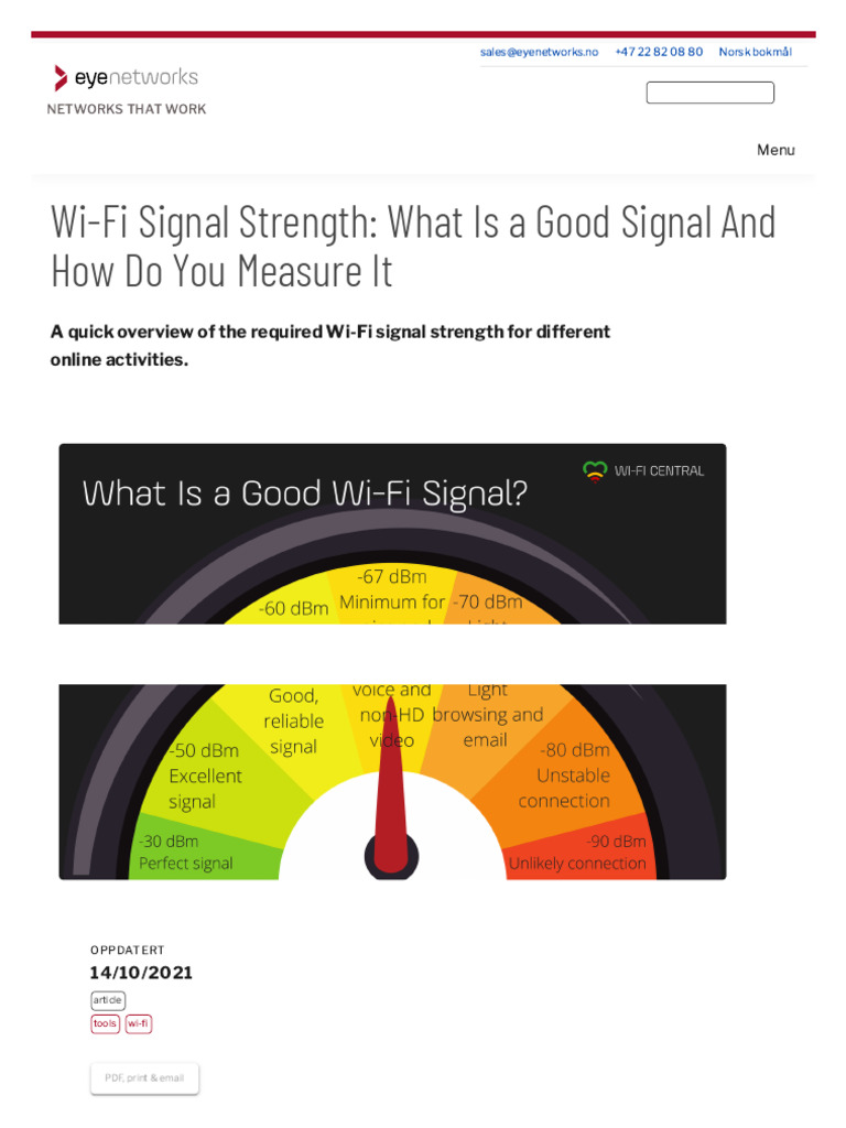 Wi-Fi Signal Strength - What Is A Good Signal and How Do You Measure It | Download Free PDF ...
