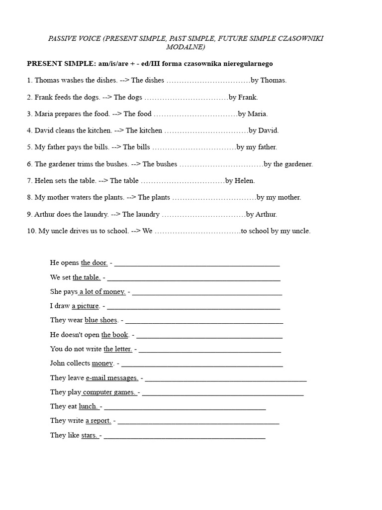 Strona Bierna PR Simple, Past Simple, Future | PDF