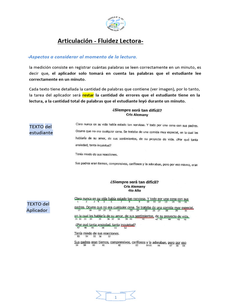 Evaluación de Fluidez Lectora | PDF | Escritura | Lingüística