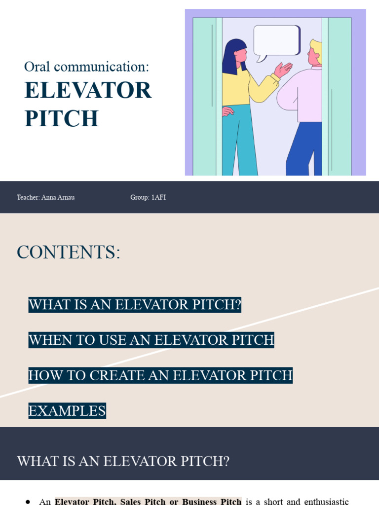 The Elevator Pitch (Theory) | PDF | Communication | Entrepreneurship