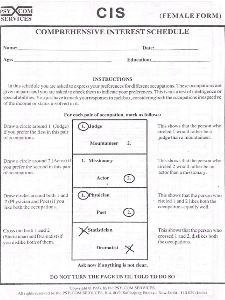 CIS Female Form | PDF