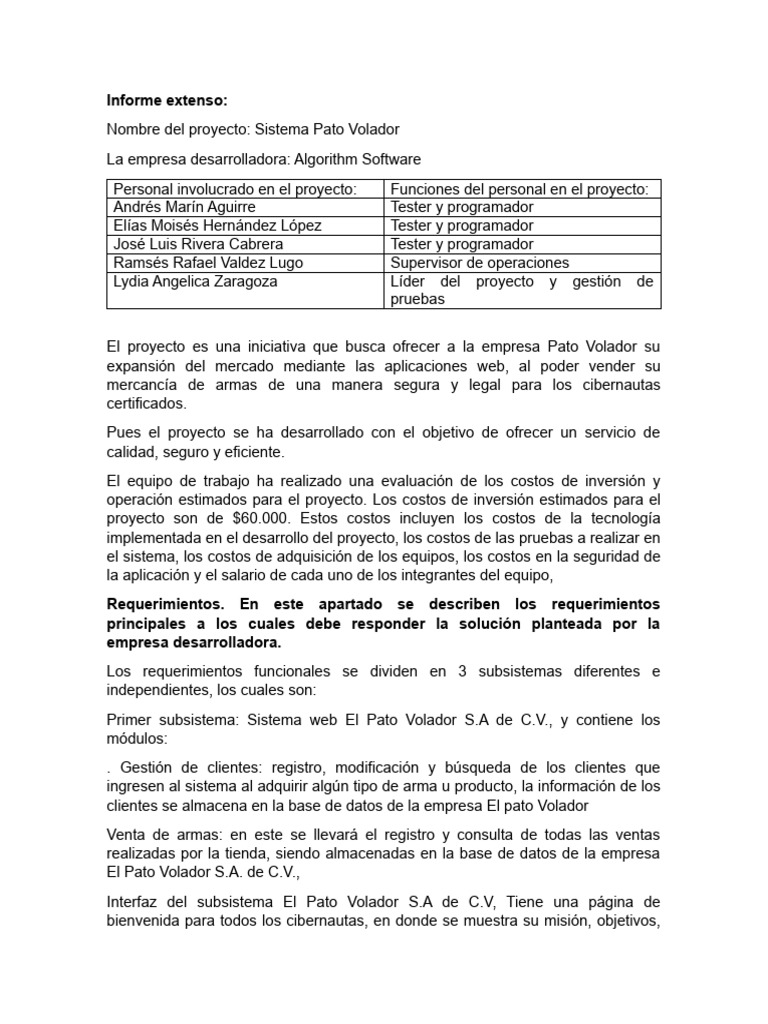 Informe Extenso | PDF | Software | Bases de datos