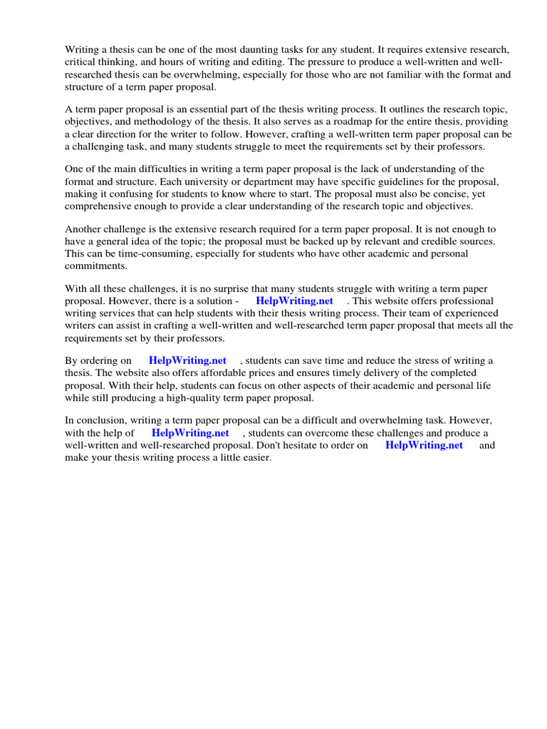 Format of Term Paper Proposal | Download Free PDF | Thesis | Knowledge