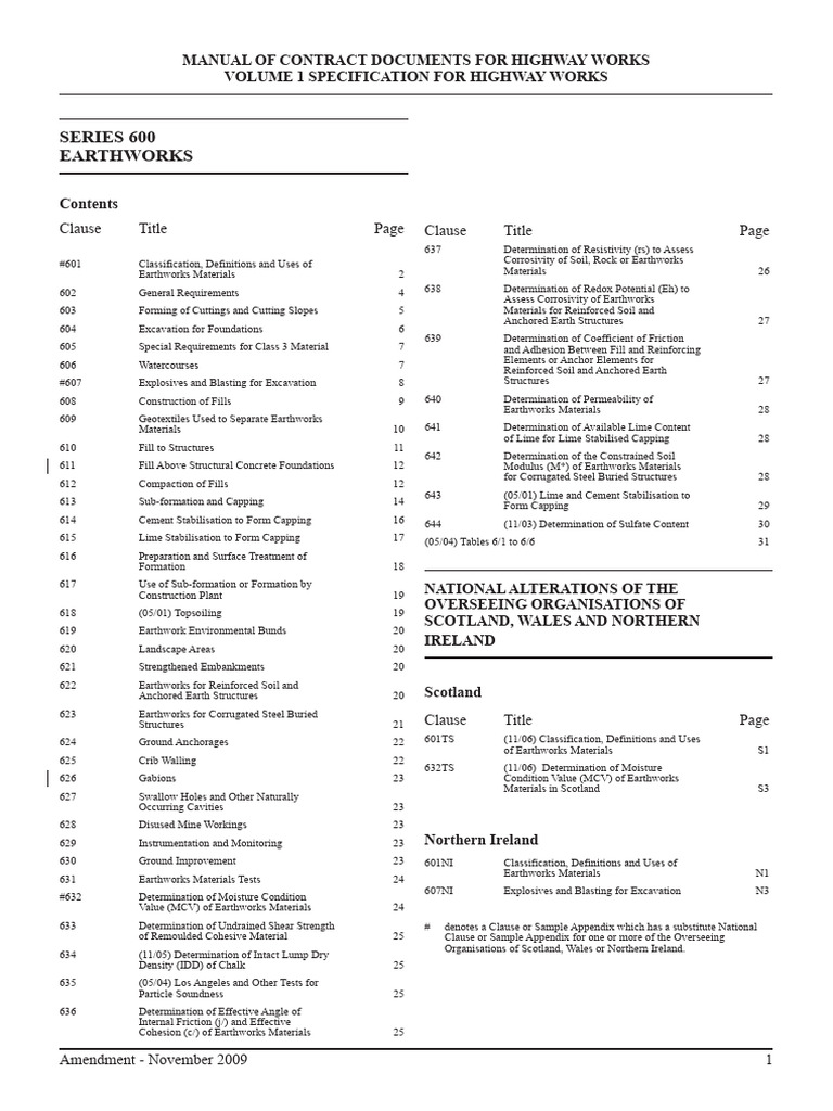 Specification For High Ways (SHW) - Series 600 | PDF | Concrete | Waste