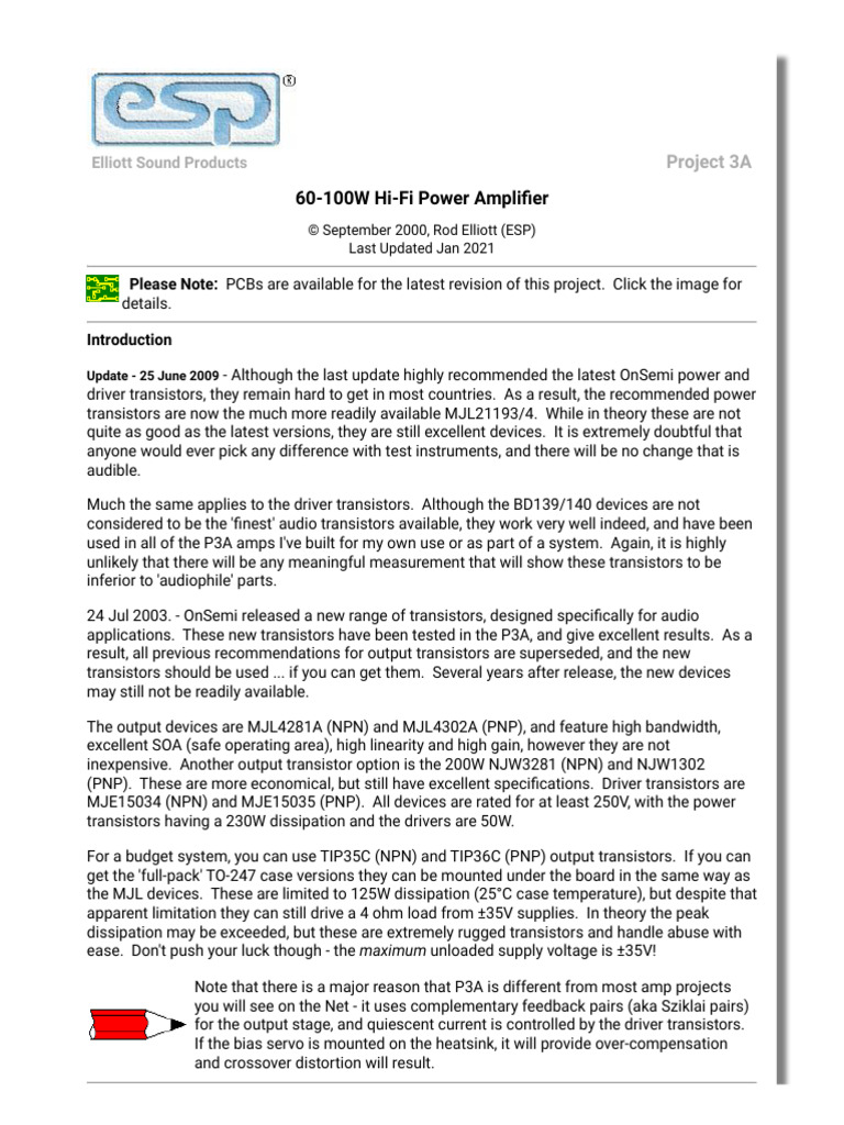 P3A Hi-Fi Power Amplifier Guide | PDF | Amplifier | Electromagnetism