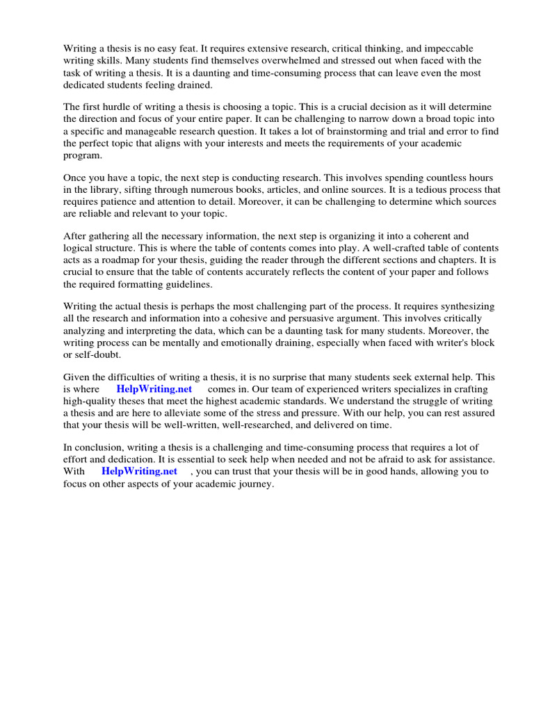 Table of Contents Term Paper | PDF | Apa Style | Thesis