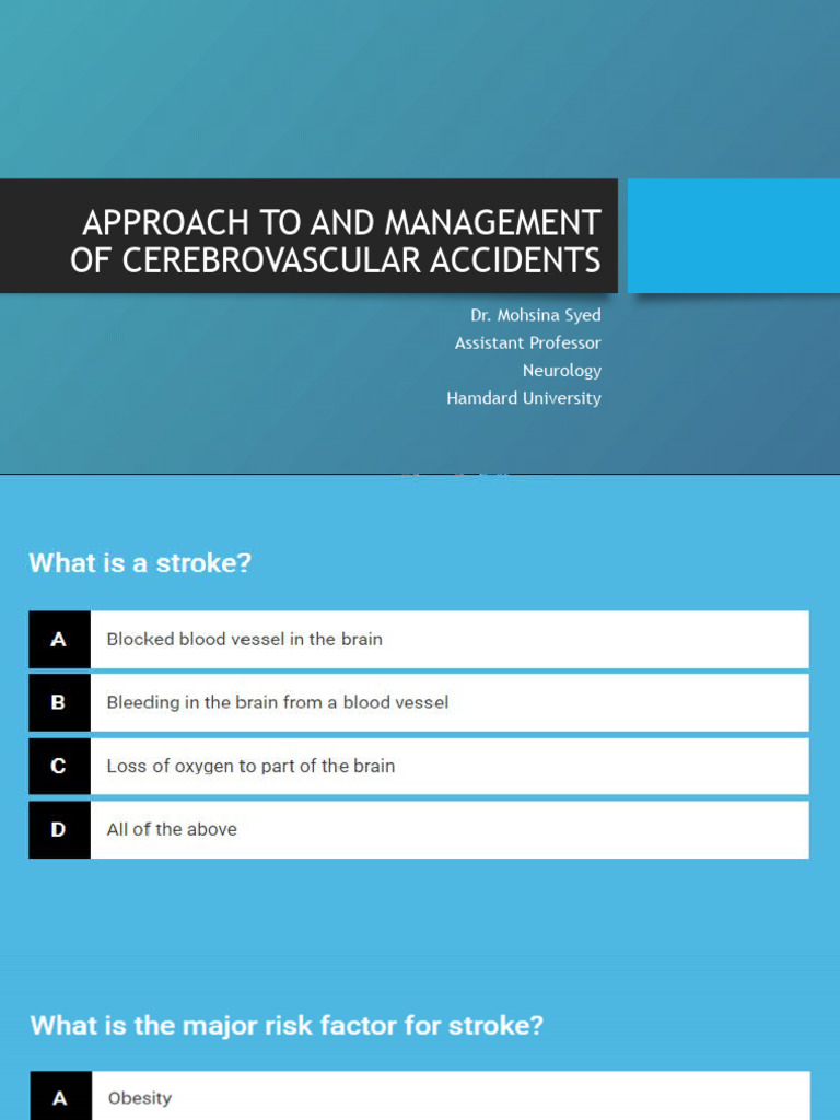 Management of Cerebrovascular Accidents | Download Free PDF | Stroke | Angiology