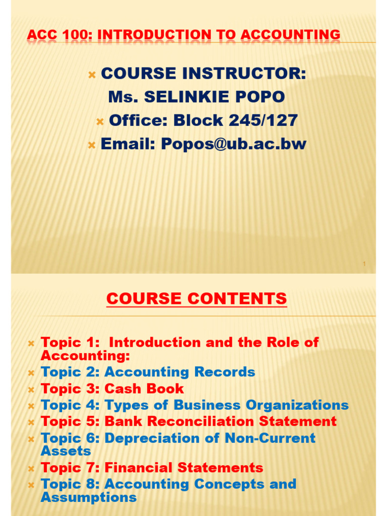Intro To Acc100 Notes | PDF | Debits And Credits | Balance Sheet
