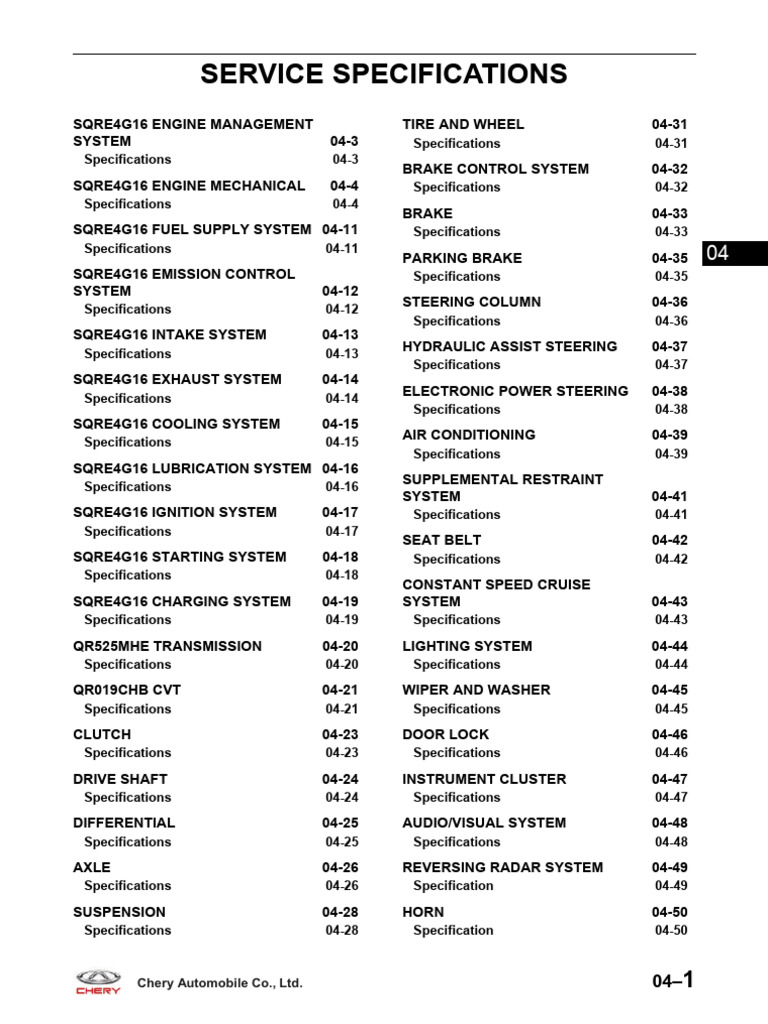 Service Specifications | PDF | Axle | Steering