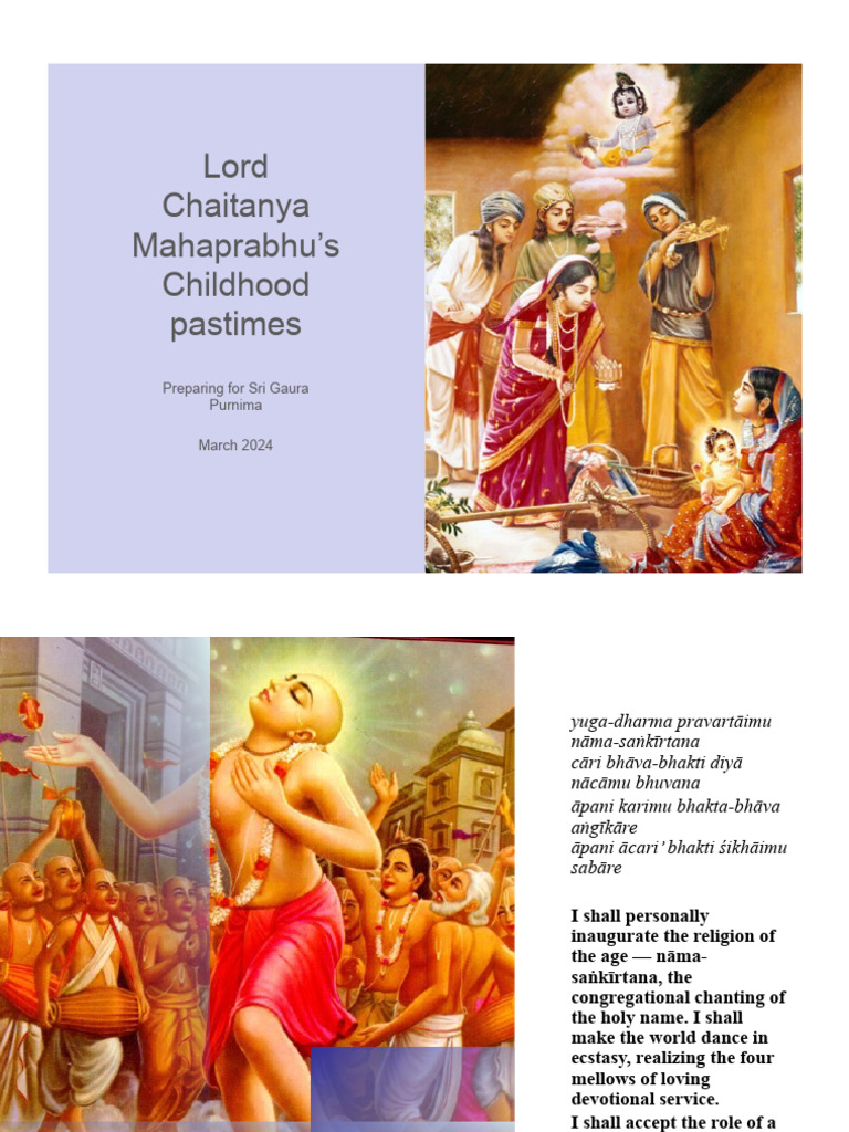 Lord Caitanya's Childhood Pastimes 2024march17 | PDF | Self-Improvement | Lifestyle