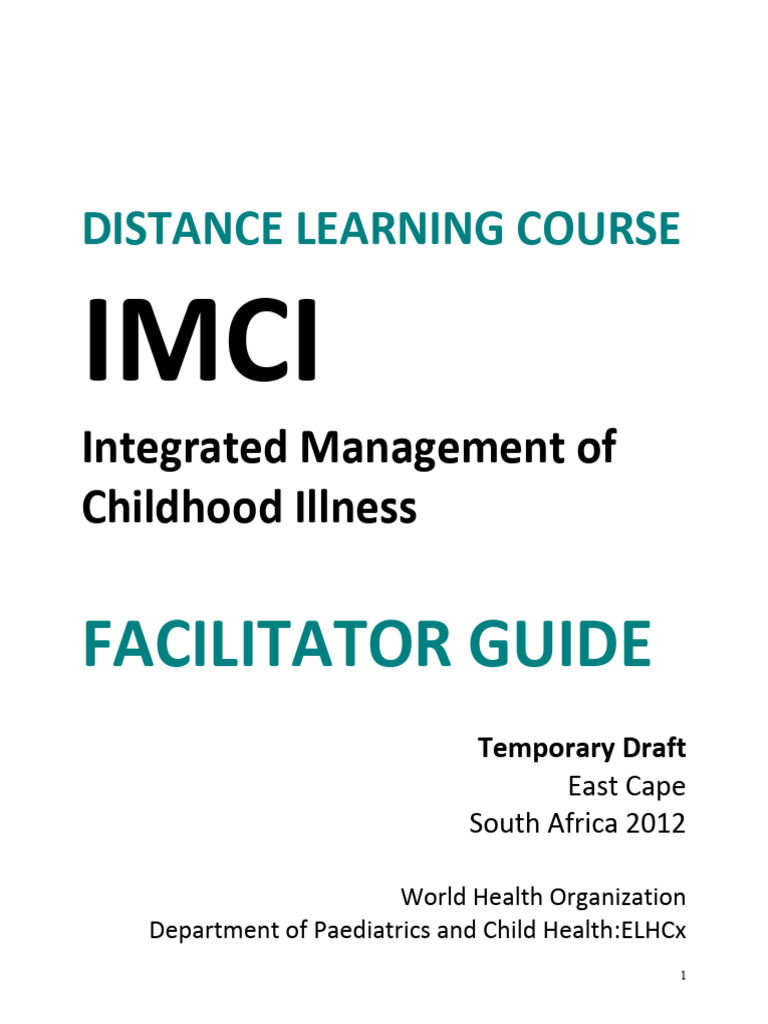 Zaf CH 20 01 Operational Guidance 2012 Eng South Africa DL Imci Facilitator Manual Colour | PDF ...