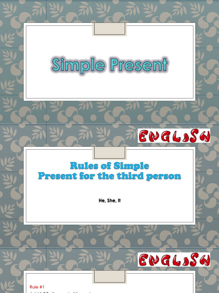 Presente Simple Expo | PDF | Plural | English Language