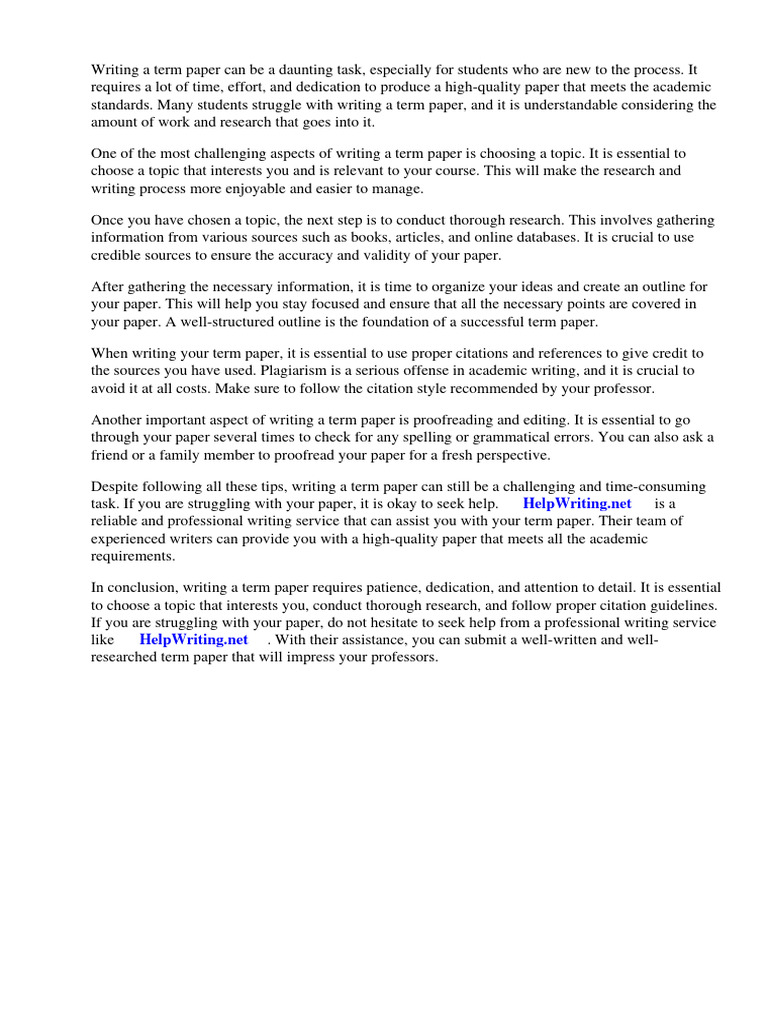 Essential Guide to Writing Term Papers | PDF | Academic Publishing ...