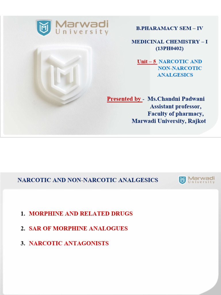 Non-Narcotic Analgesics Overview | PDF | Analgesic | Opioid