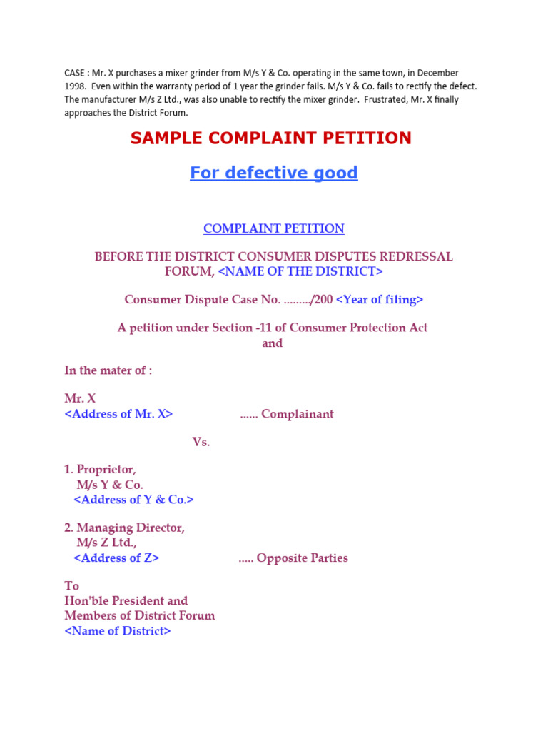 Sample-for-Goods-and-Service-Defective-Complain-Format | PDF | Business