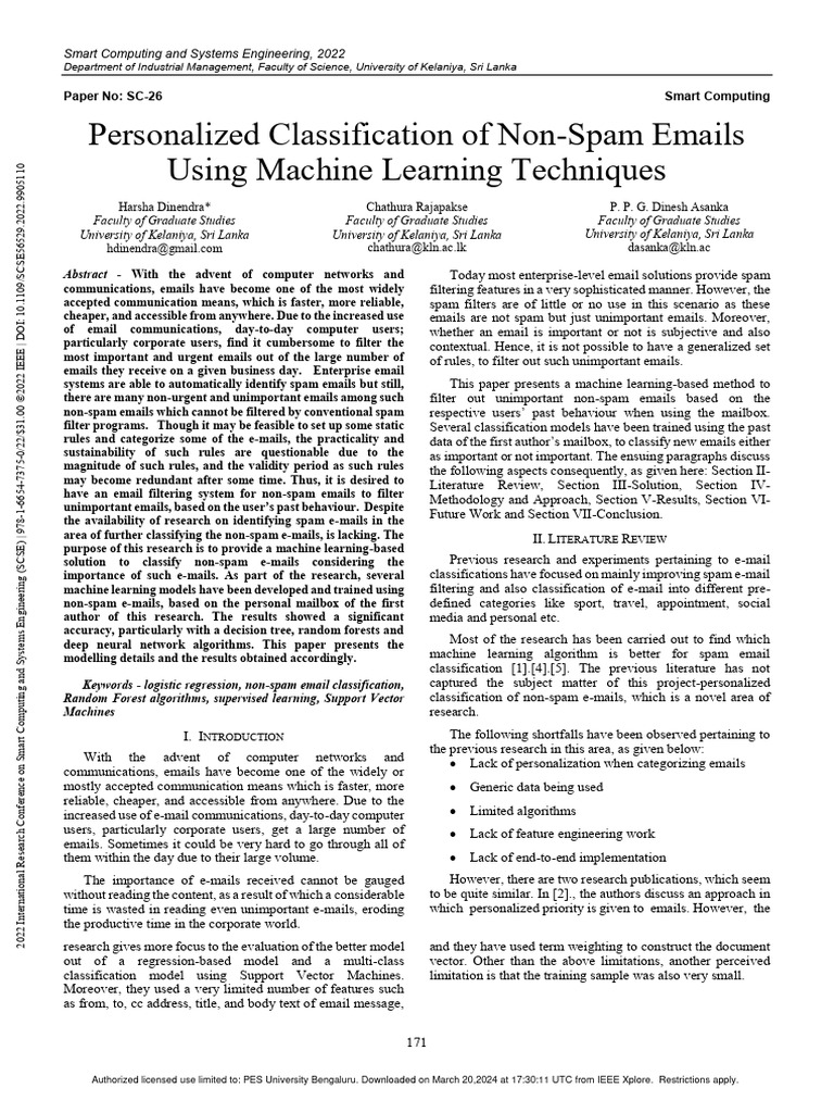 Personalized_Classification_of_Non-Spam_Emails_Using_Machine_Learning_Techniques | PDF | Machine ...