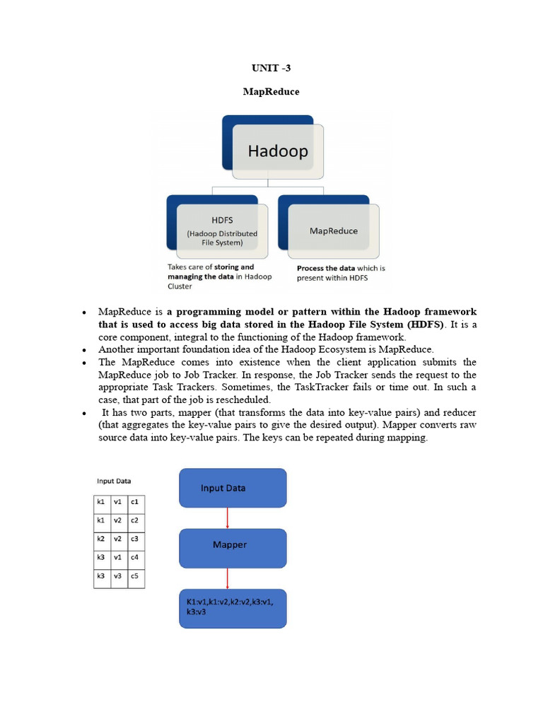 Unit 3 Bba | PDF | Apache Hadoop | Map Reduce