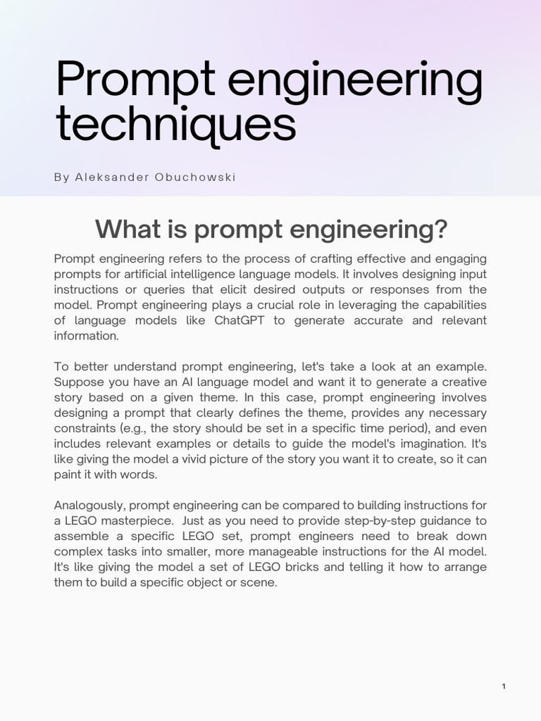 Effective Prompt Engineering Techniques | PDF | Refrigerator ...
