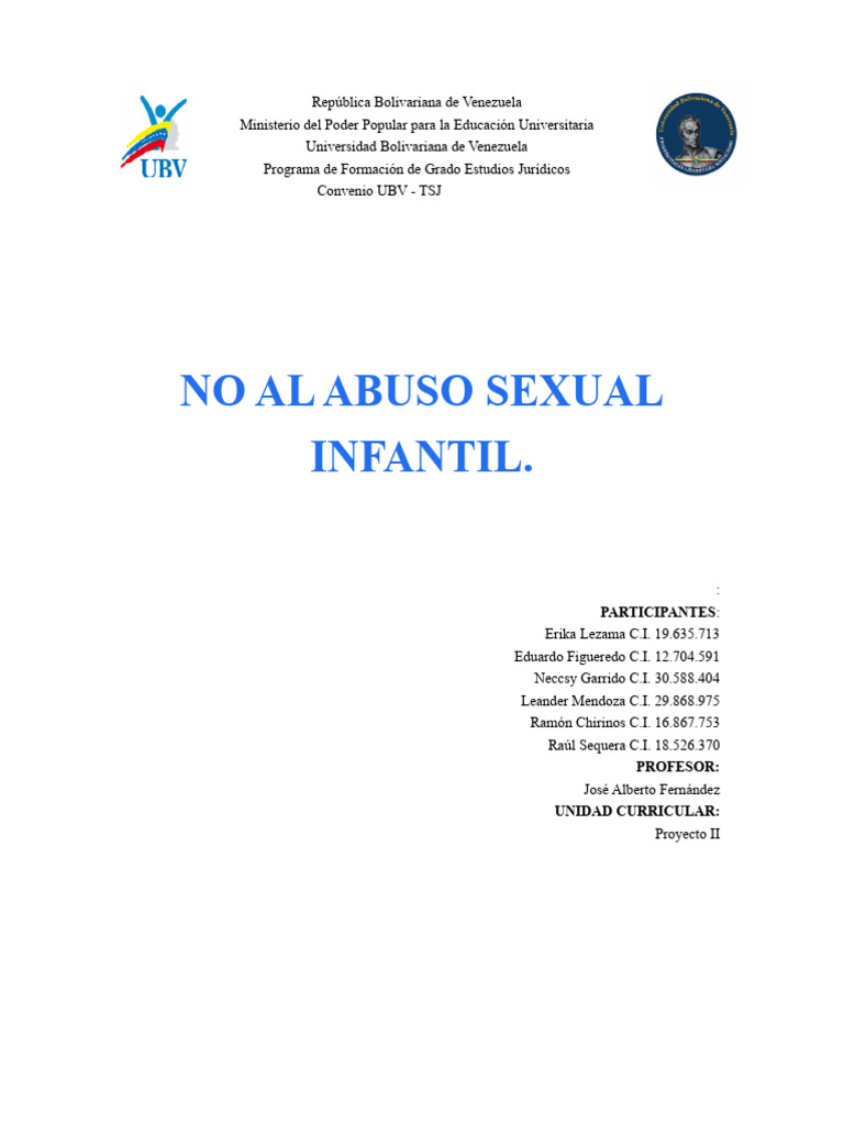 Proyecto II | PDF | Abuso sexual