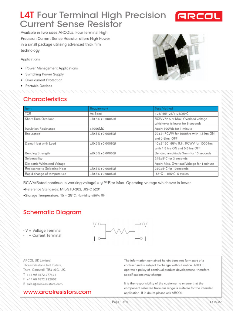 acl_l4t | PDF | Resistor | Electrical Resistance And Conductance