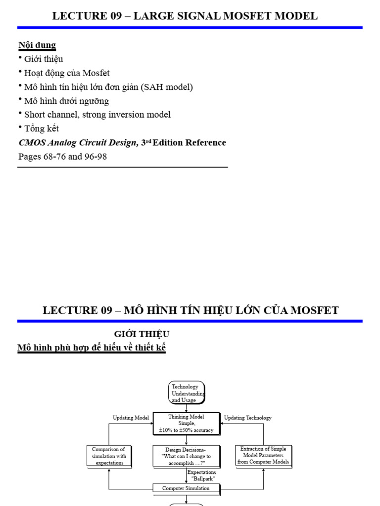 lecture09 Mo hinh tin hieu lon MOSFET | PDF