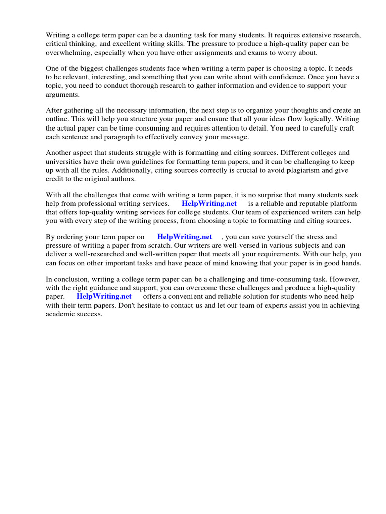 College Term Paper Guidelines | PDF | Apa Style | Writing