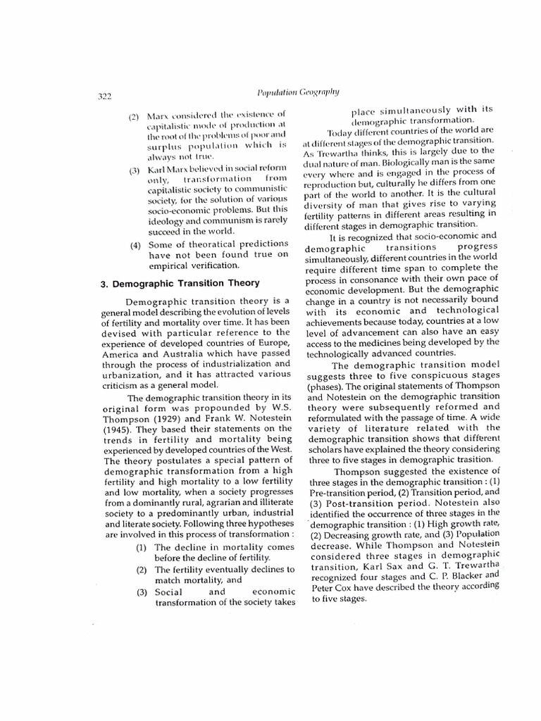 Demographic Transition Theory Overview | PDF | Demography | Total ...