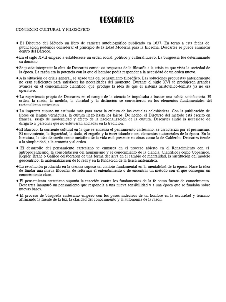 CC Desc y Ort | PDF | René Descartes | Conocimiento