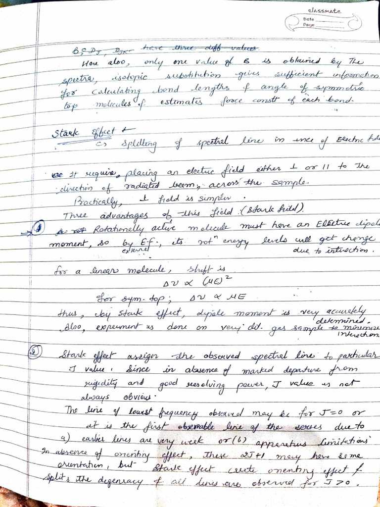 Rotational Spectroscopy Handwritten Notes | PDF