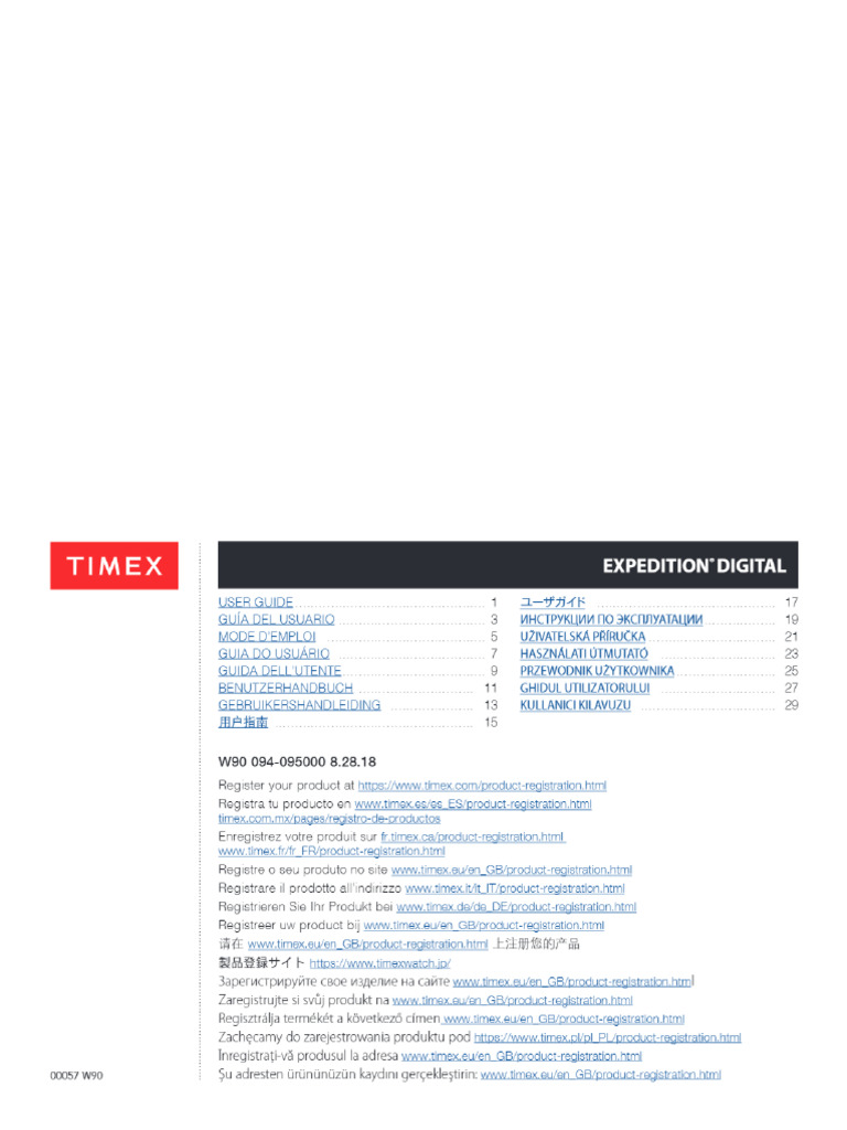 Timex Expedition Shock Chrono - Alarm - Timer Guía Del Usuario | PDF