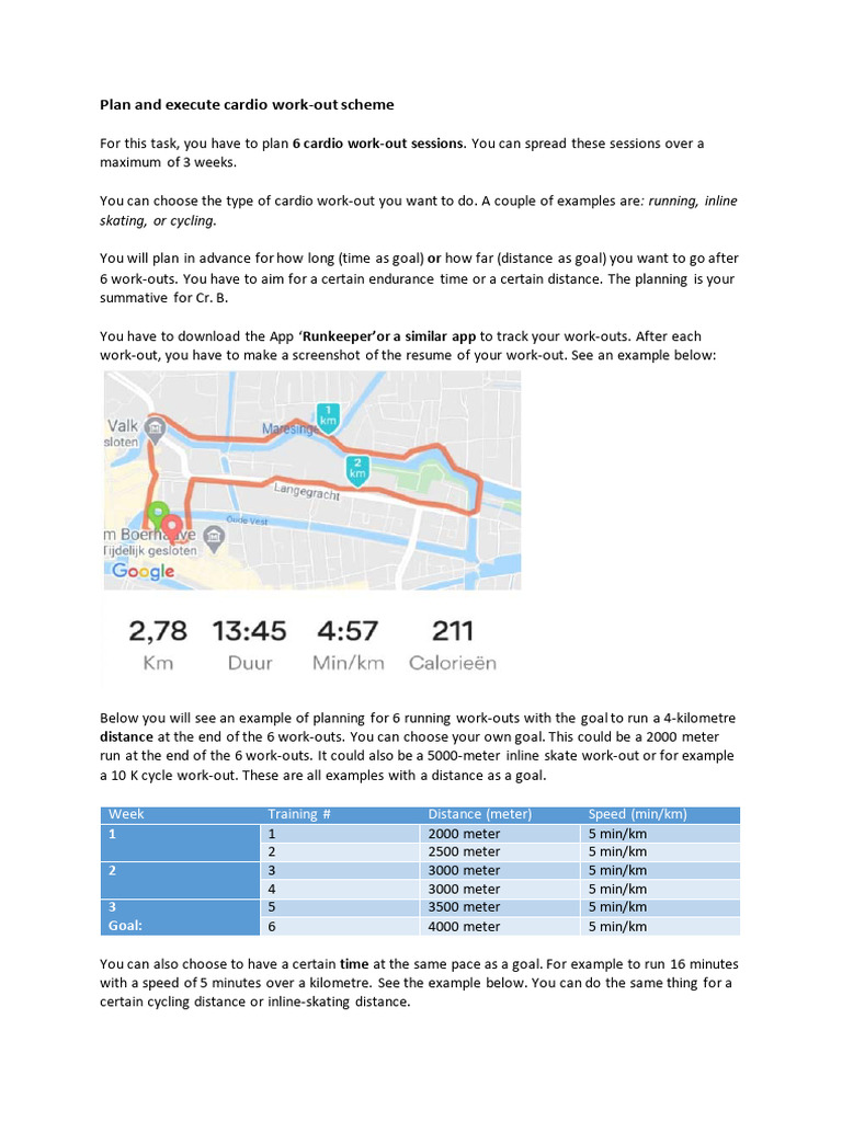 Explanation of Planning For Cardio Task | PDF | Speed