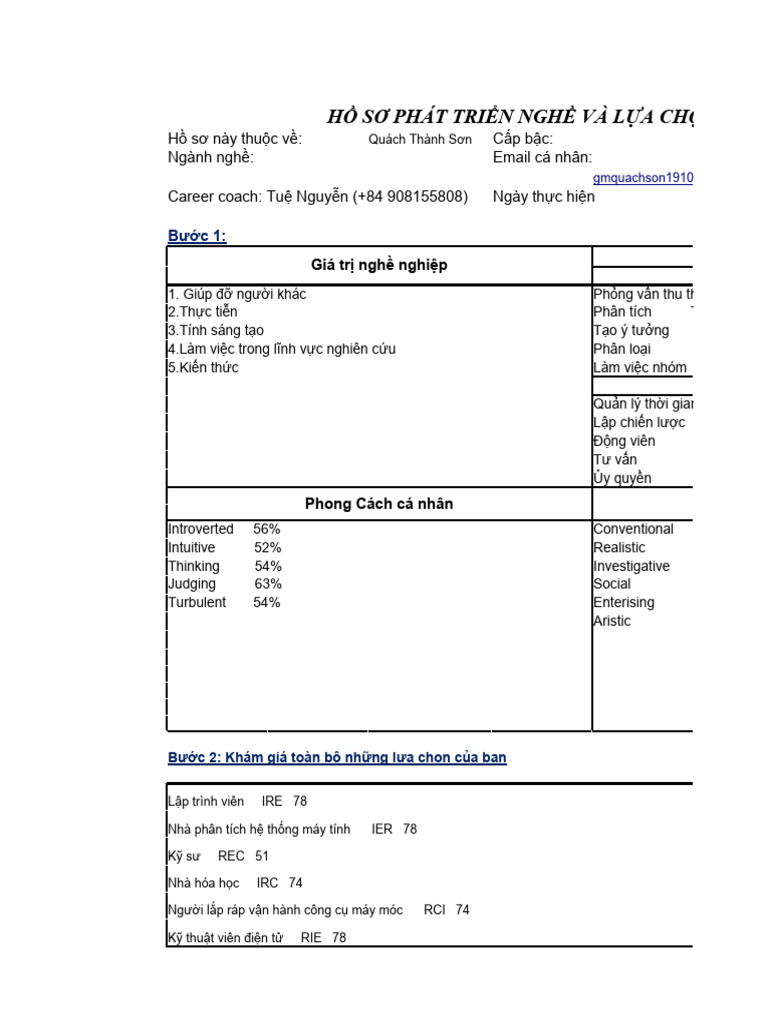 Template Career Profile | PDF